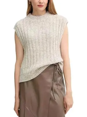 Barbour Anastasia Ribbed Sleeveless Vest - Neutrals