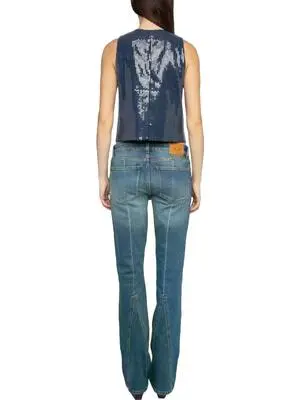 Zadig&Voltaire Sequin Embellished V-neck Waistcoat - Blue
