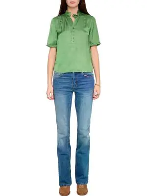 Zadig&Voltaire Topher Satin Top - Green