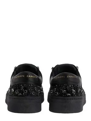 GIUSEPPE ZANOTTI Giuseppe Zanotti Rhinestone-Embellished Leather Sneakers Black