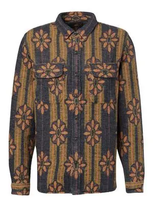 Ralph Lauren Floral Striped Cotton Jacquard Shirt - Green