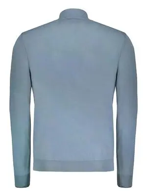 MOORER Zip-neck Sweater - Blue