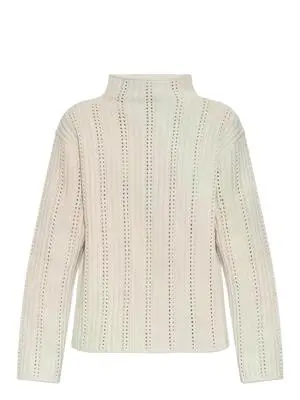 SAMSOE SAMSOE Openwork Design Turtleneck Sweater - Neutrals