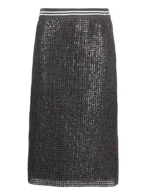 Brunello Cucinelli Sequin-embellished Midi Skirt - Grey