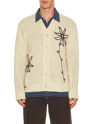 Nn07 Mika Flower Cardigan Ecru
