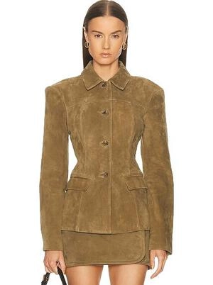 EAVES Aina Suede Cinched Jacket - Toffee