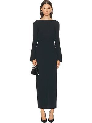 EAVES Norna Polished Crepe Maxi Dress - Black