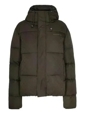 DAILY PAPER Hooded Quilted Jacket With All-over Pattern - Green