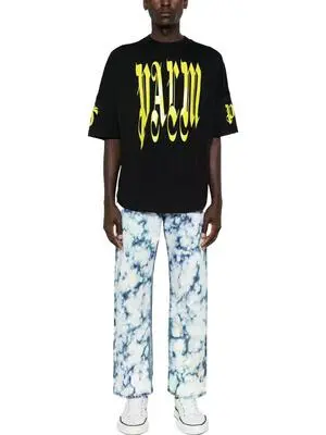 Palm Angels Gothic Logo-print T-shirt - Black