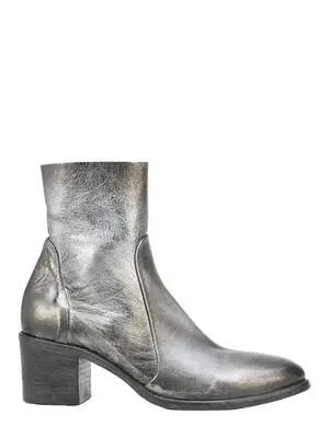 MADISON MAISON Metallic Effect Ankle Boots - Silver