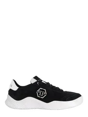 Philipp Plein Suede Logo Plaque Sneakers - Black