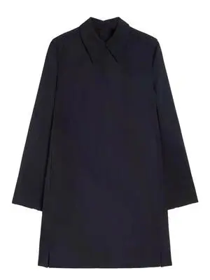 JIL SANDER Wool Gabardine Mini Dress - Blue