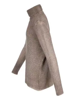 Avant Toi Ribbed Knit Turtleneck Sweater - Brown