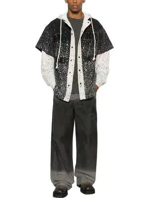 SATOSHI NAKAMOTO Embellished Long-sleeve Hoodie - Black