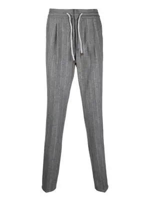 Brunello Cucinelli Stripe-pattern Straight Trousers - Grey