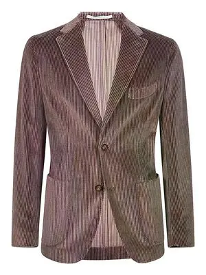 Eleventy Single-breasted Corduroy Blazer - Brown