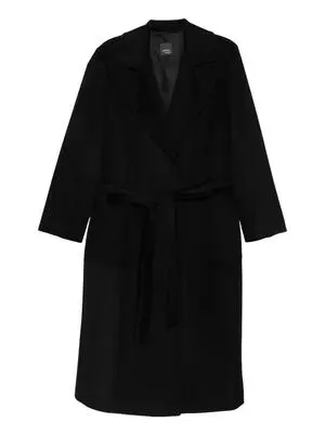 Marina Rinaldi Pirano Belted Pocket Coat - Black