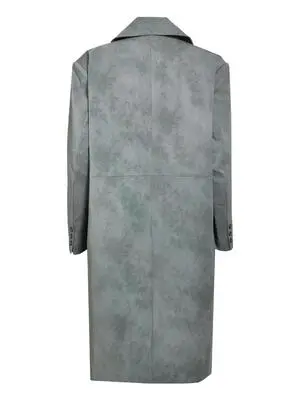 BREATH Double-breasted Notched Lapel Coat - Grey