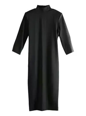 Calvin Klein High-neck Three-quarter Sleeve Dress - Black