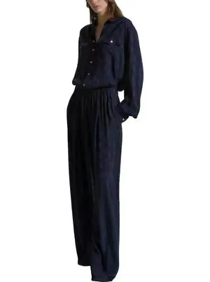 Alberta Ferretti Silk Shirt With All-over Pattern - Blue