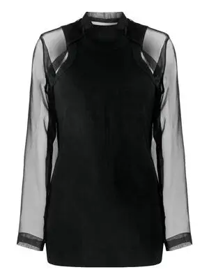 Sacai Layered Cut-out Top - Black