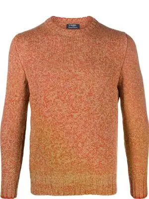 BARBA NAPOLI Speckle-knit Virgin Wool Jumper - Orange