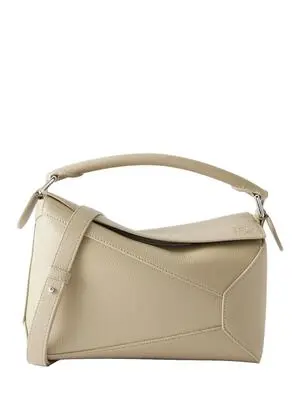 Loewe LOEWE Puzzle Edge Small Textured-Leather Shoulder Bag Neutrals