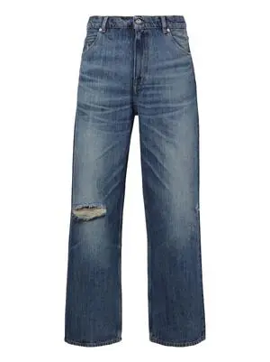 Our Legacy Vast Cut High-rise Wide-leg Jeans In Road Worn Rope Twill - Blue