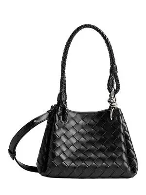 Bottega Veneta Bottega Veneta Small Leather Shoulder Bag Grey