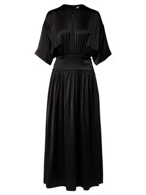 TOTEME Silk And Cotton Satin T-shirt Dress - Black