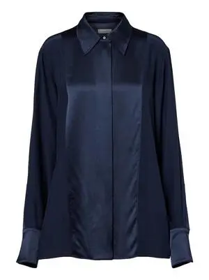 JOSEPH Childs Silk Satin Shirt - Blue