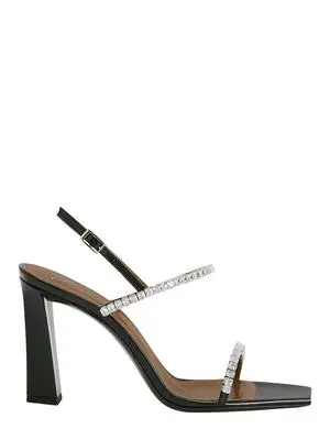 GIUSEPPE ZANOTTI Embellished High Block Heel Sandals - Black