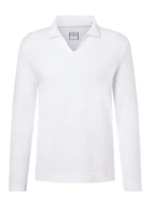 Fedeli Cotton Terry Polo Shirt - White