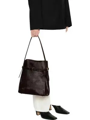 TOTEME Belted Detail Bucket Bag Red