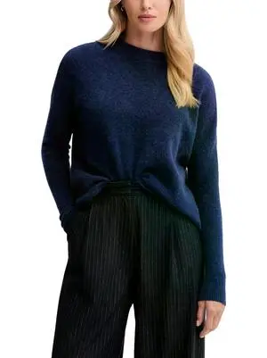 SESSUN Crew Neck Long Sleeve Sweater - Blue