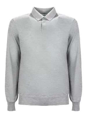 KANGRA Wool Polo Shirt Grey