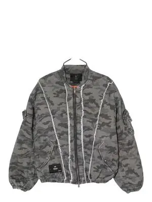 FIVE CM Camouflage Print Bomber Jacket - Black
