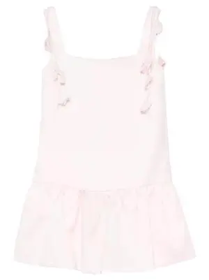 SELF-PORTRAIT Taffeta Mini Dress With Floral Details - Pink