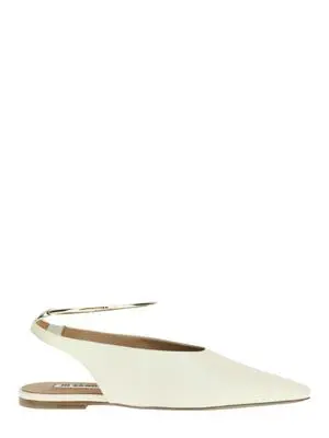 JIL SANDER Jil Sander Ring Ballet Flats With Metal Ankle Strap Neutrals