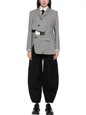 Comme Des Garçons Houndstooth Cut-out Jacket - Black