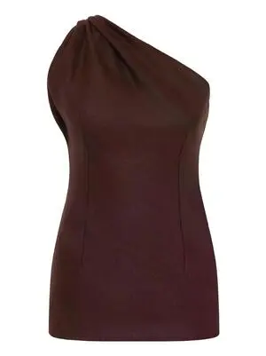 Faithfull The Brand Agua One-shoulder Top - Brown