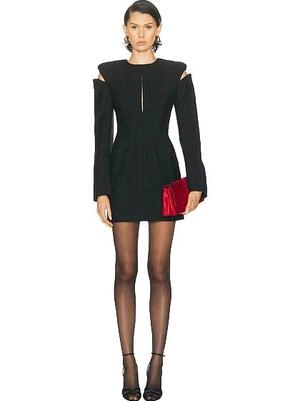 Alexander McQueen Wool Crepe Day Dress - Black