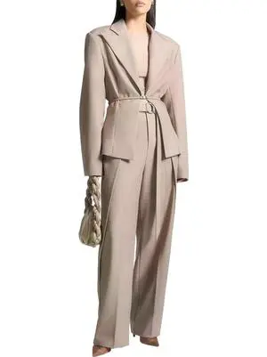 Manière De Voir D-ring Belt Tailored Trousers - Neutrals