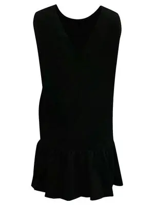 MSGM Sleeveless Ruffled Hem Mini Dress - Black