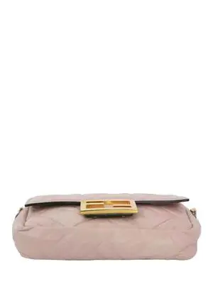 Fendi Ff-debossed Baguette Two-way Bag - Pink