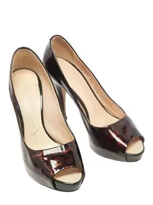 GIUSEPPE ZANOTTI Peep-toe Stiletto Pumps - Brown