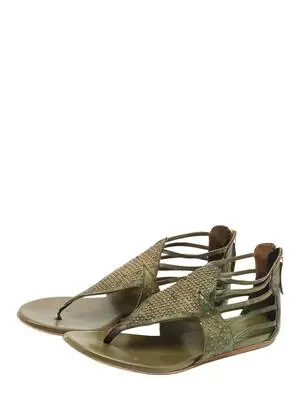 Alexander McQueen Stud-embellished Gladiator Sandals - Green