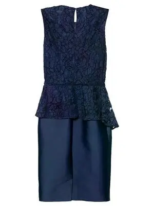 Carolina Herrera Peplum Lace Midi Dress - Blue