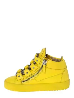 GIUSEPPE ZANOTTI Chain-Detail Zip Sneakers Yellow
