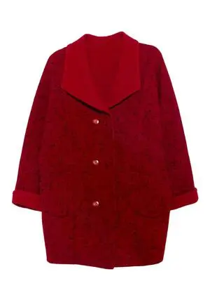 A.N.G.E.L.O. VINTAGE CULT 1980s Textured Finish Buttoned Coat - Red